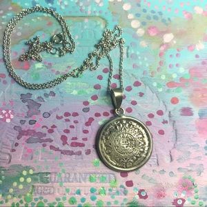 Vintage | Jewelry | Vintage Sterling Silver Mayan Calendar Necklace ...